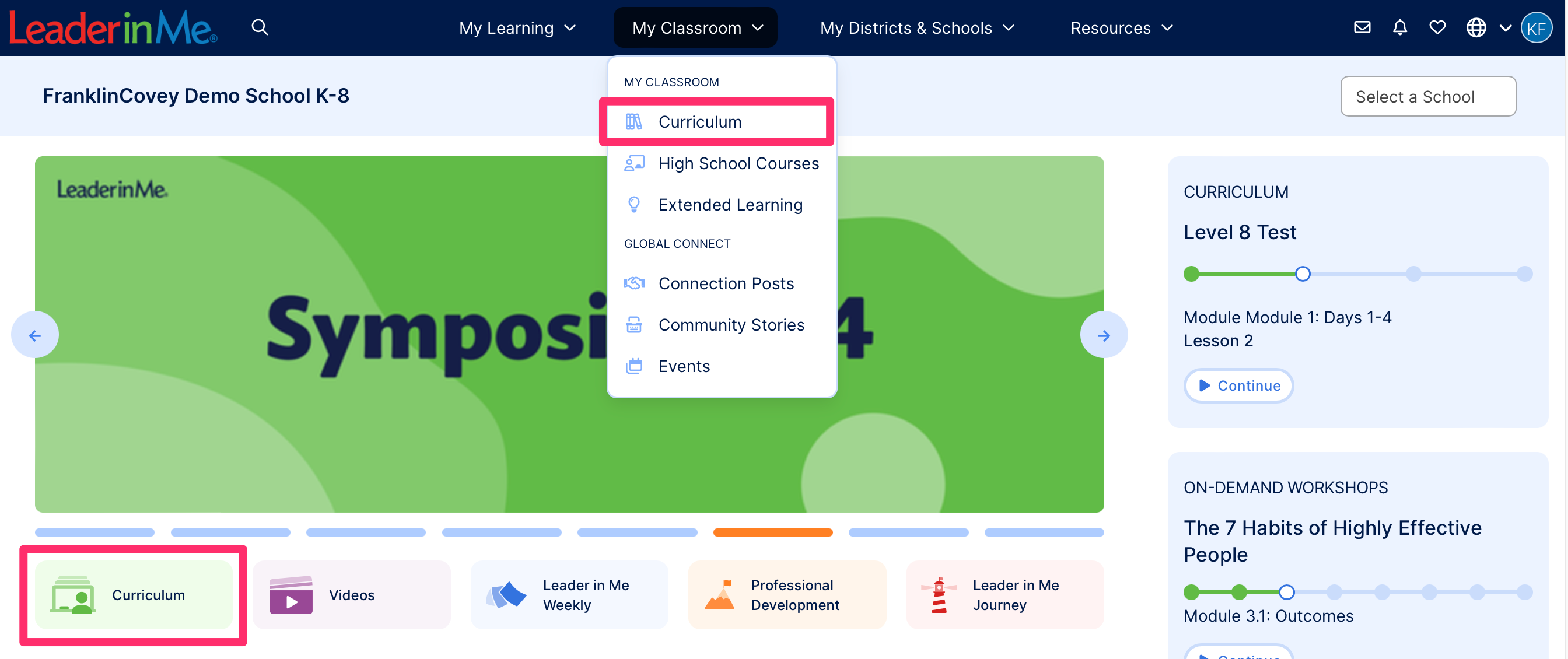 Accessing the Curriculum on Leader in Me Online – FranklinCovey Education
