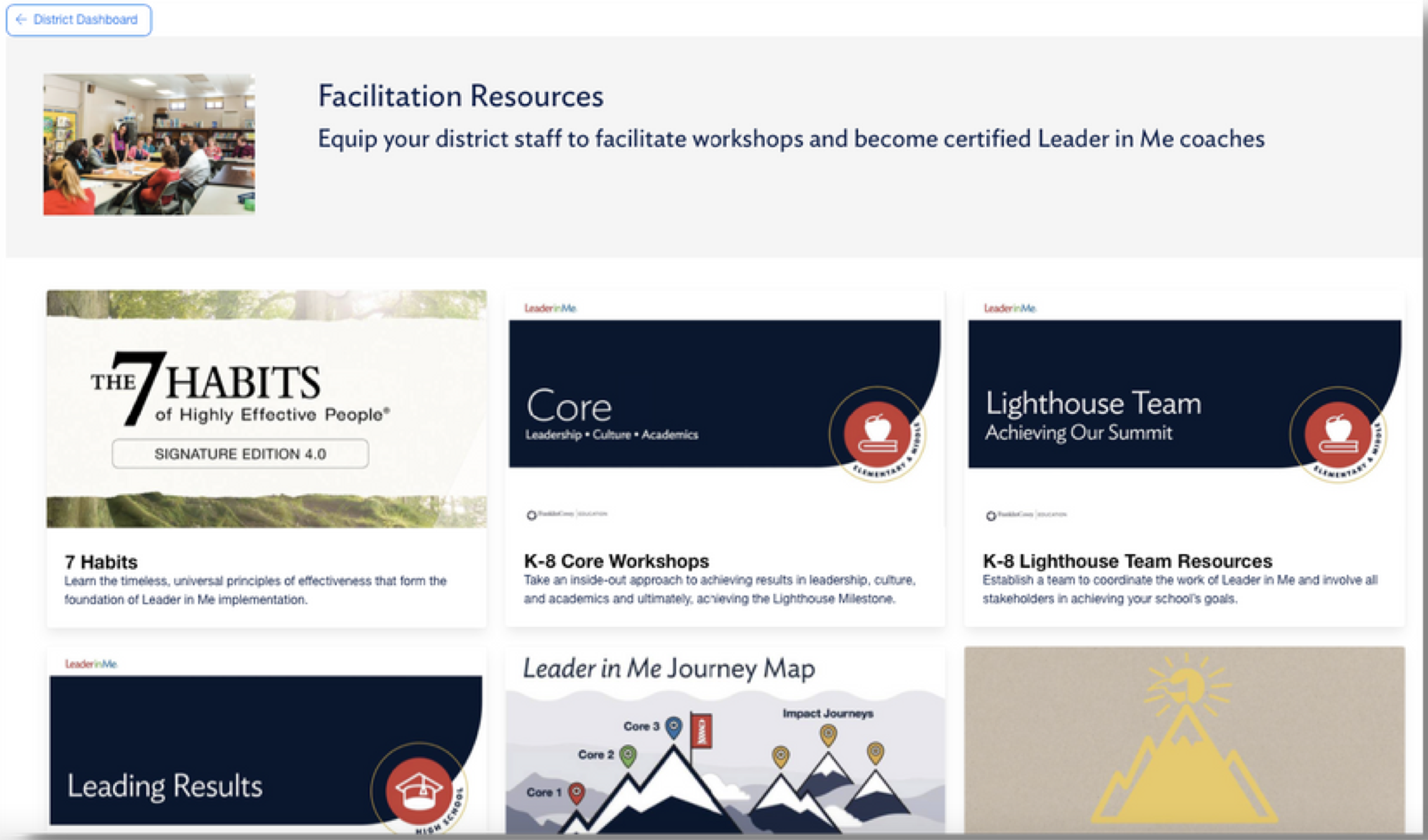 Navigating the District Dashboard – FranklinCovey Education